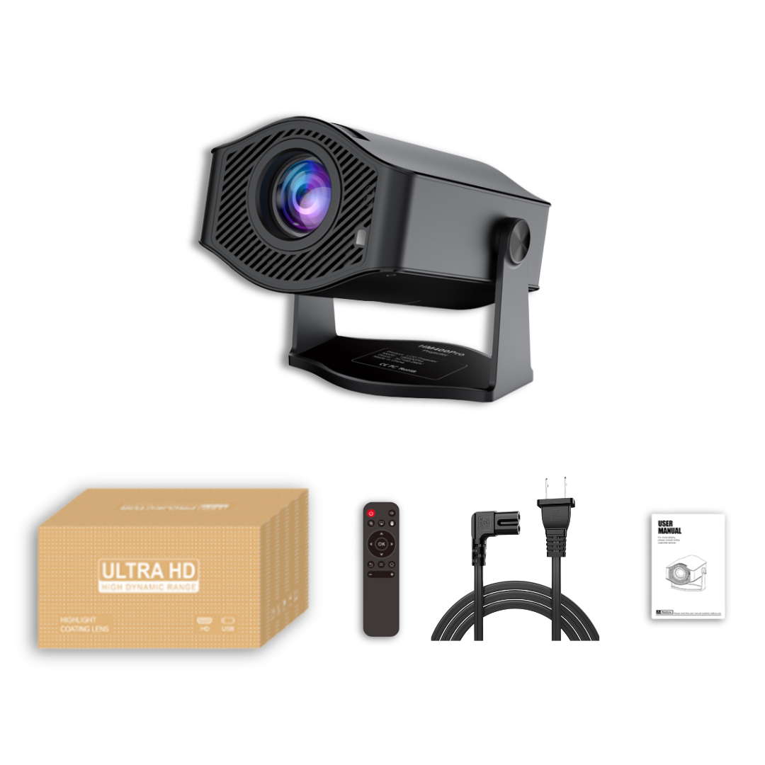 HOG™ HM-400 Pro Cinema Outdoor Portable Android Projector Support 4K R ...