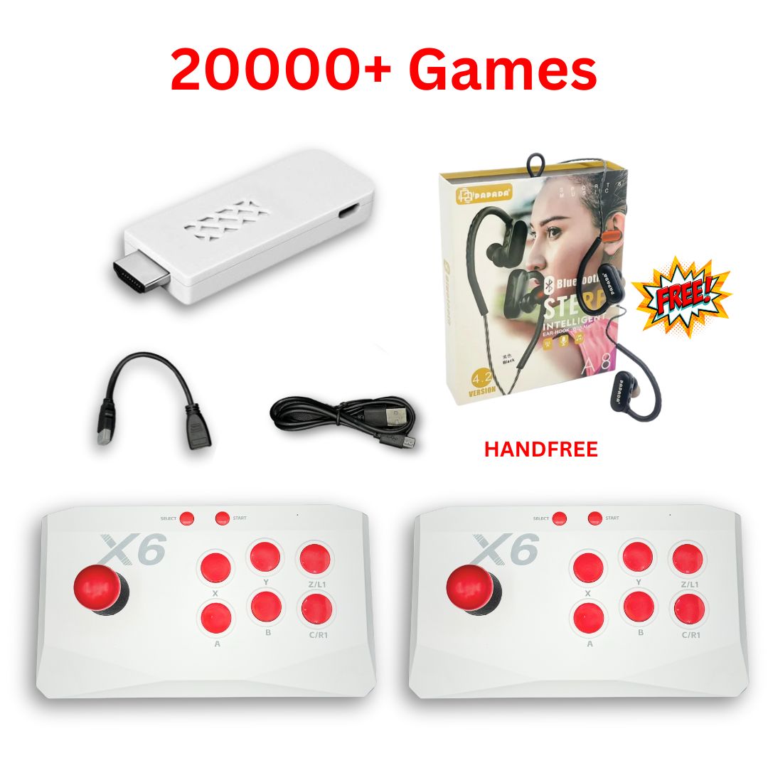 X6 Video Game Console with Double Arcade Joystick 64GB Built-in 20000 ...