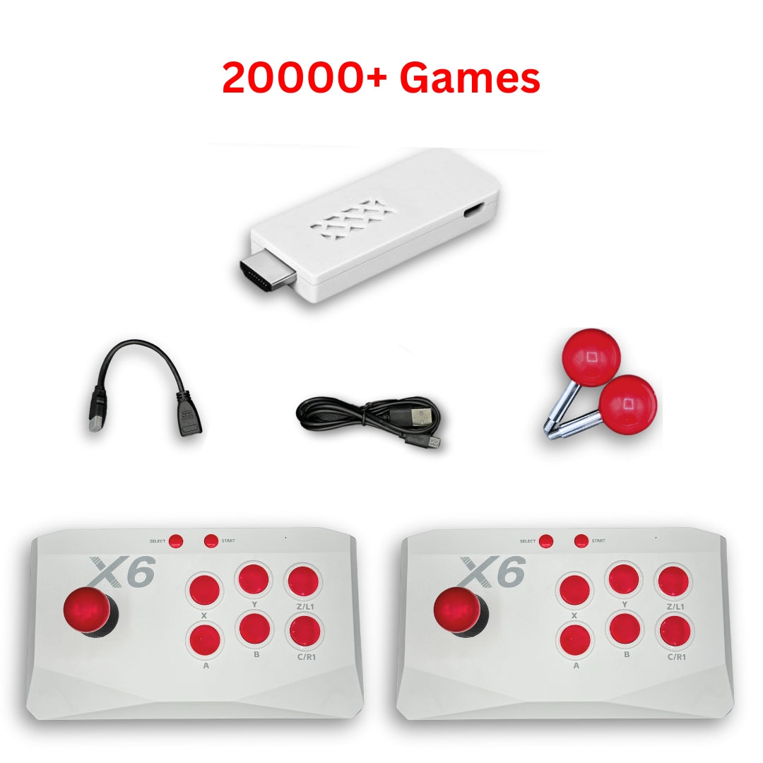 X6 Video Game Console with Double Arcade Joystick 64GB Built-in 20000 ...