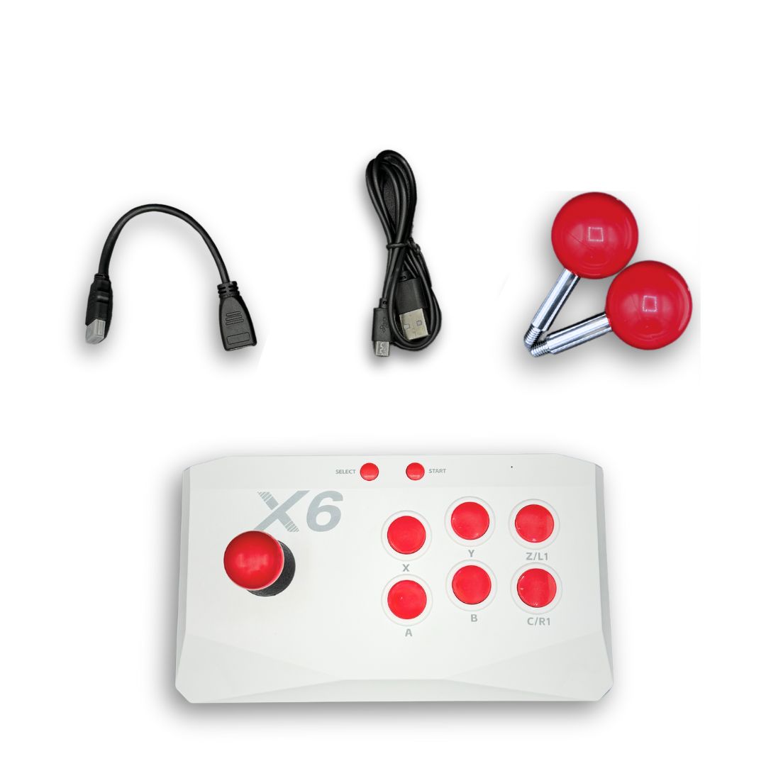 X6 Video Game Console with Double Arcade Joystick 64GB Built-in 20000 ...