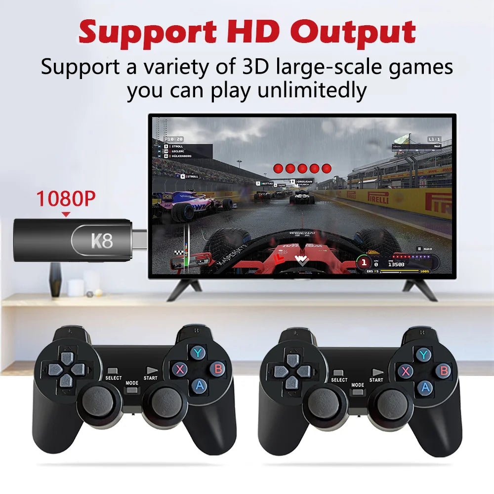 Premium K8 Gamestick 3D 64GB 2.4G Wireless Controller 32000 Video Game ...