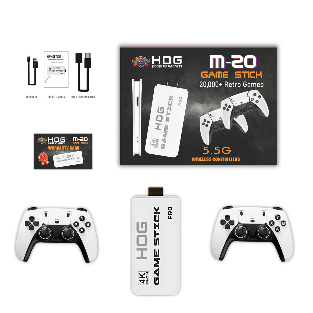 HOG™ Premium HOG M20 Game stick With Warranty 6.5 Ghz 20000+ Video Gam ...